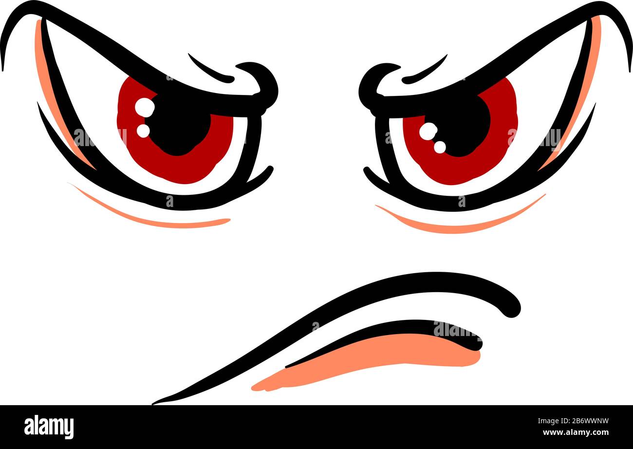 Angry face, illustration, vector on white background Stock Vector Image ...