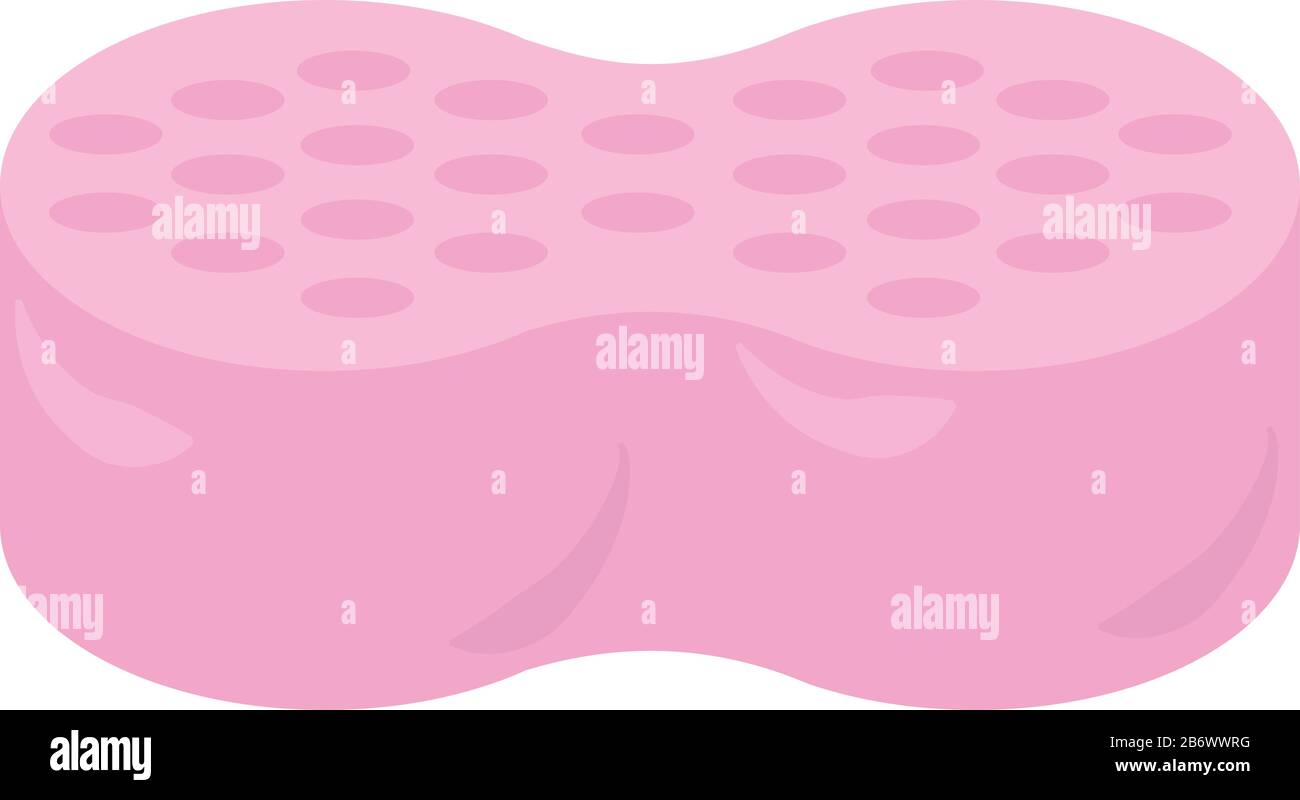 Bath pink sponge, illustration, vector on white background Stock Vector ...