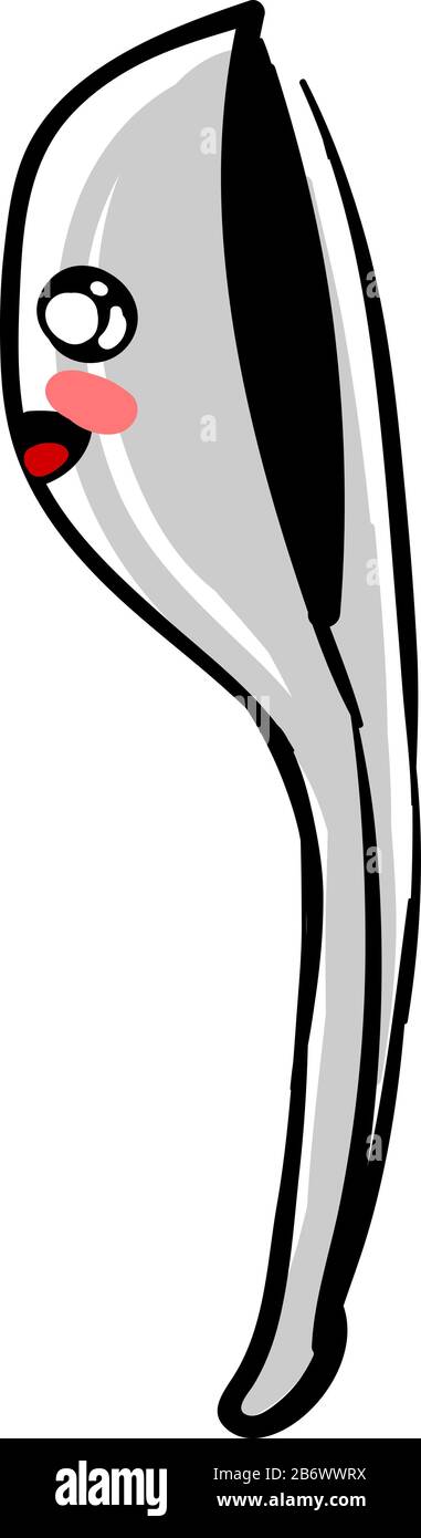 Round cute ladle, illustration, vector on white background Stock Vector ...