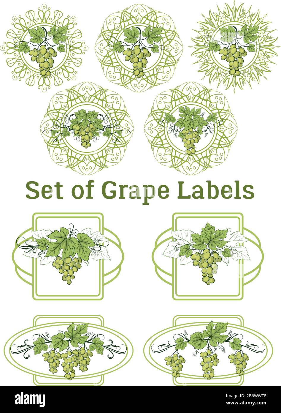 Set of Grape Labels Stock Vector Image & Art - Alamy
