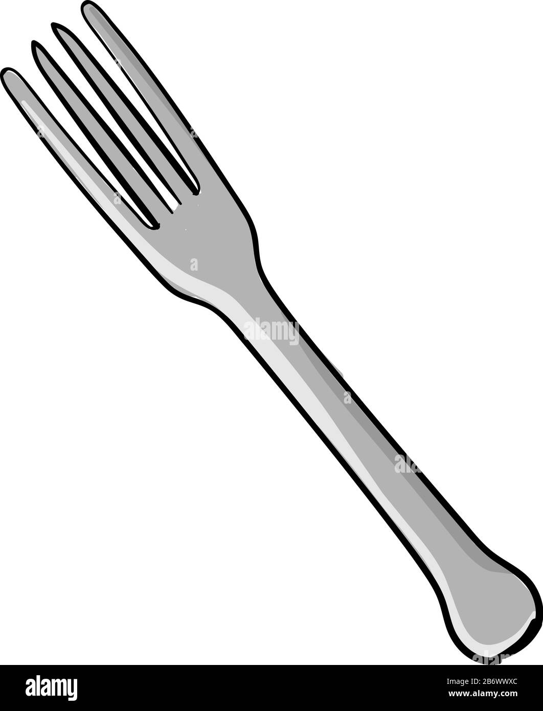 Big fork, illustration, vector on white background Stock Vector Image ...