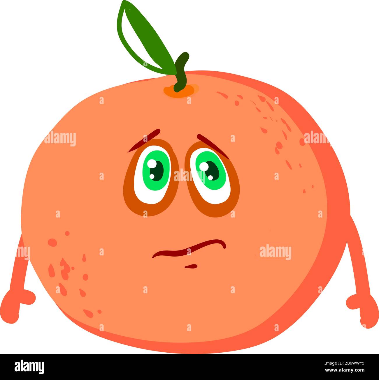 Sad orange, illustration, vector on white background Stock Vector Image ...