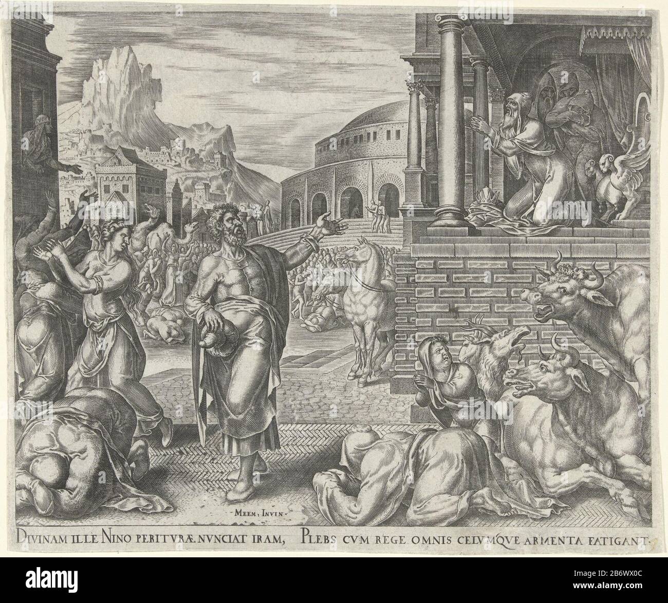 Jonah arrives city nineveh foretells destruction forty days hi-res ...