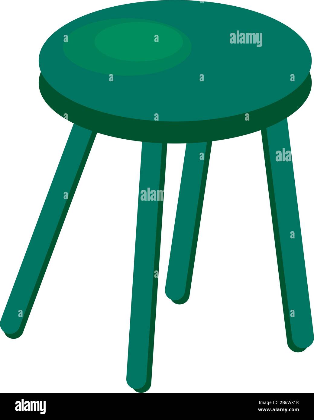 Green stool, illustration, vector on white background Stock Vector ...