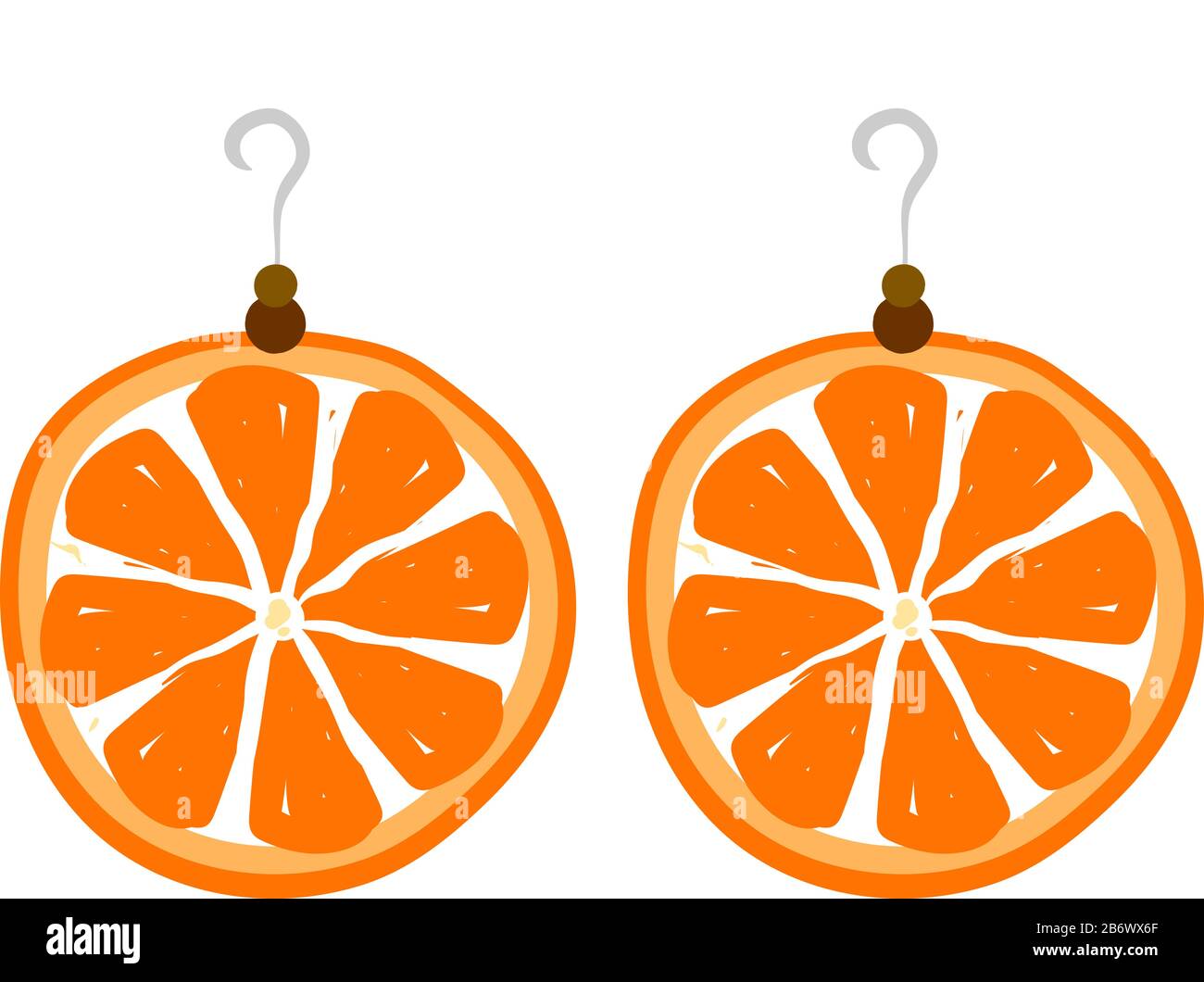 Orange slices, illustration, vector on white background Stock Vector ...