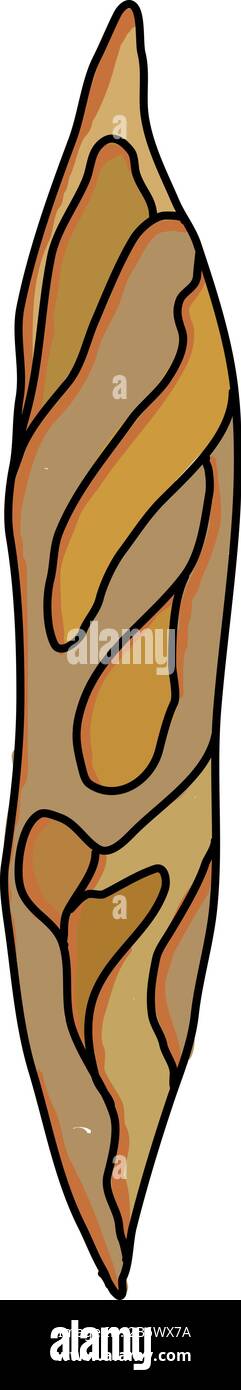Banette bread drawing, illustration, vector on white background Stock ...