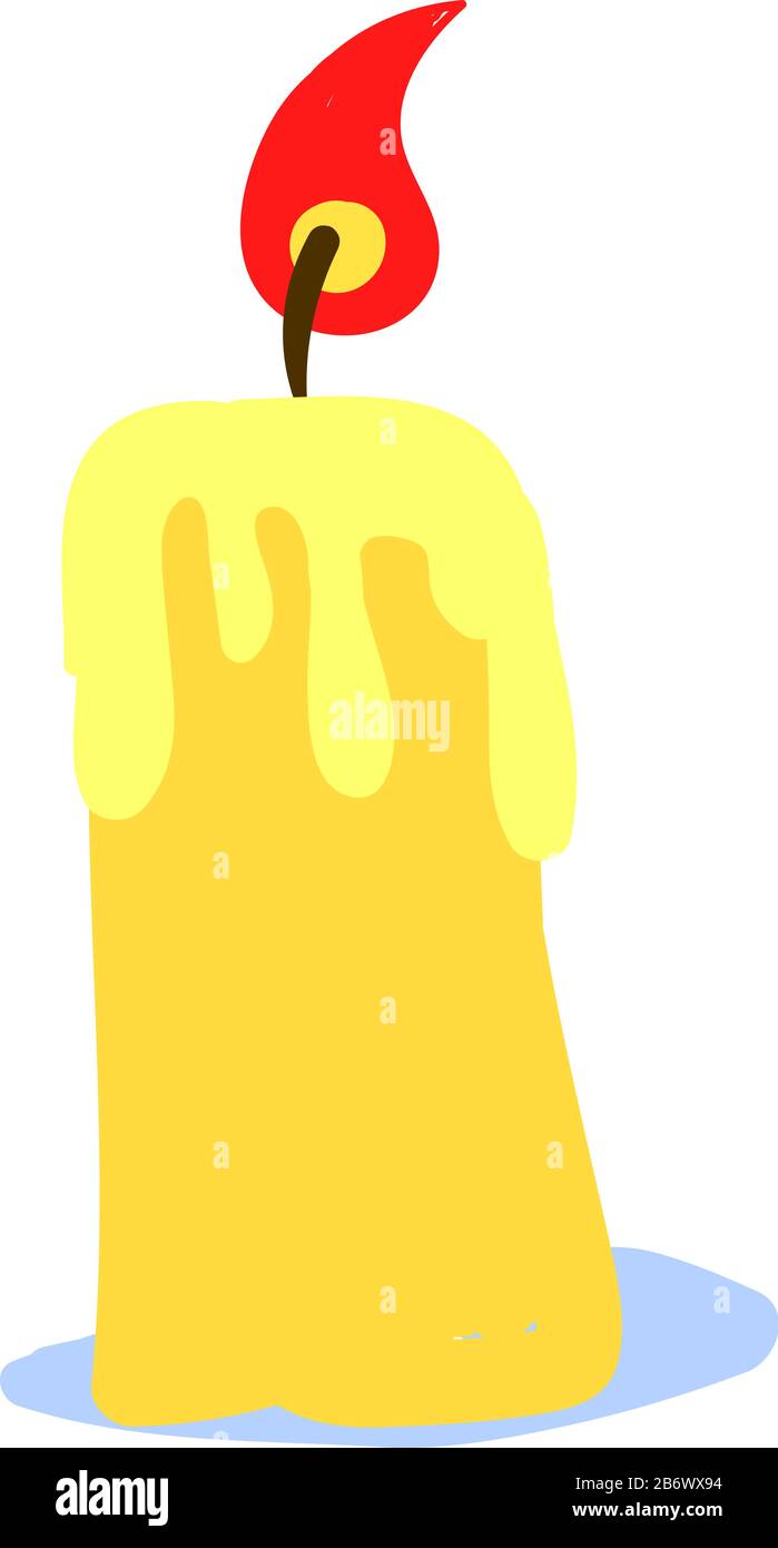 Yellow candle, illustration, vector on white background Stock Vector ...