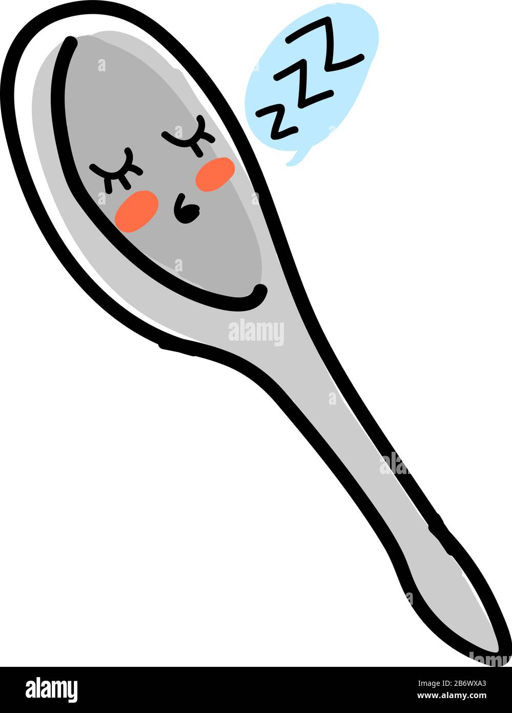 Sleeping spoon, illustration, vector on white background Stock Vector ...