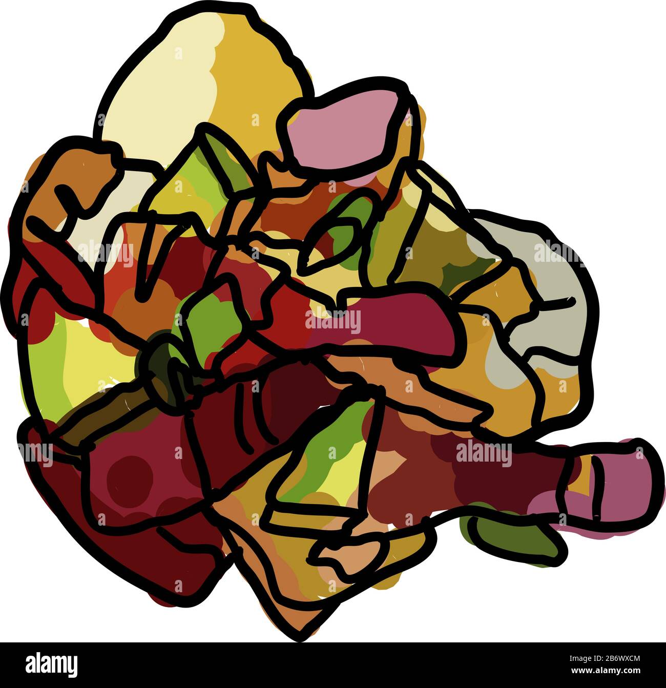 Smashed red potato, illustration, vector on white background Stock ...