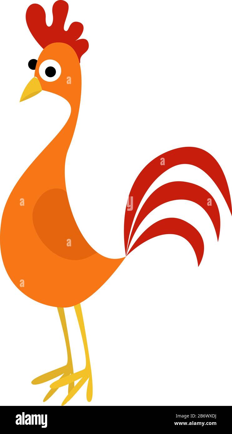 Tiny hen, illustration, vector on white background Stock Vector Image ...