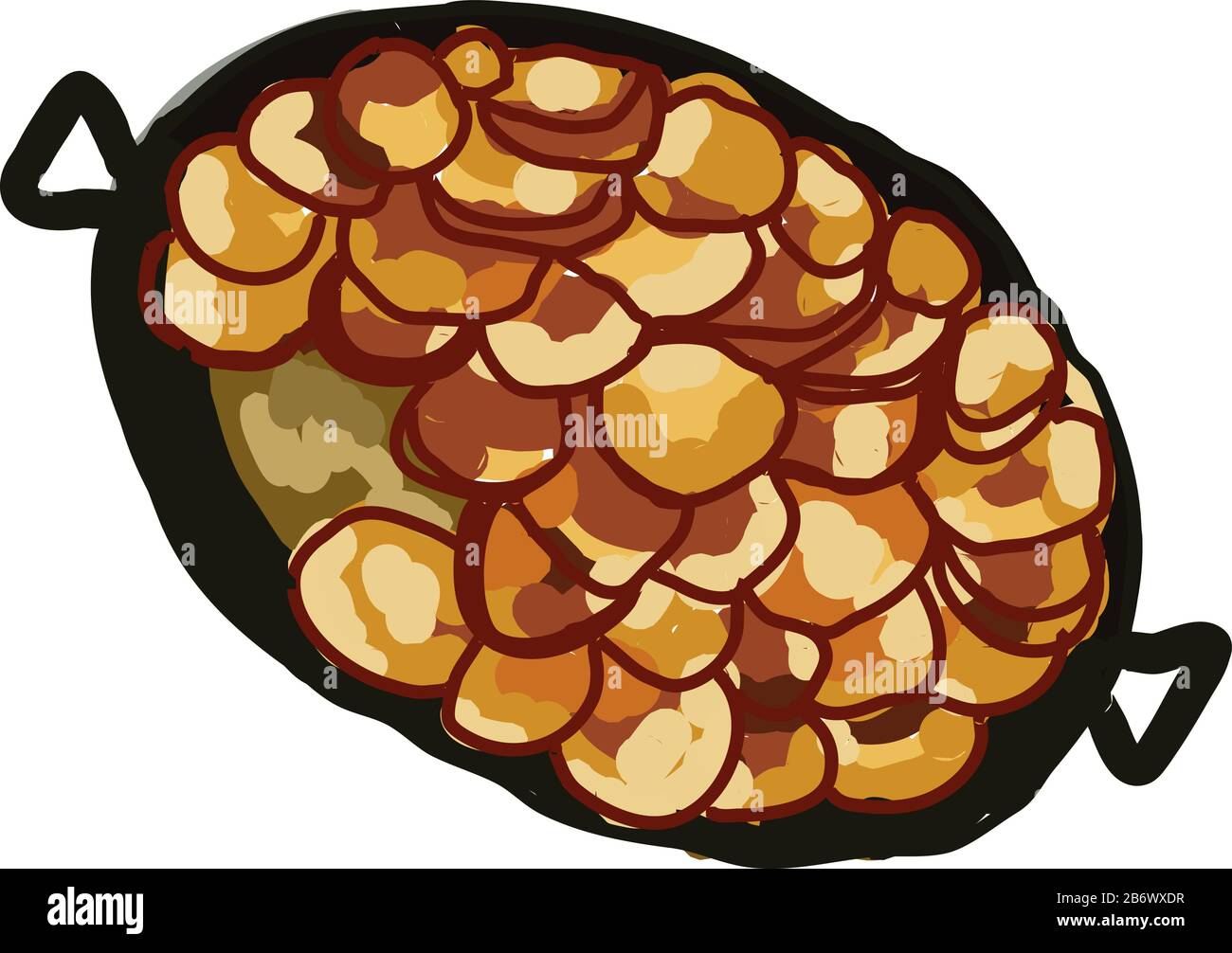 Baked potato, illustration, vector on white background Stock Vector ...