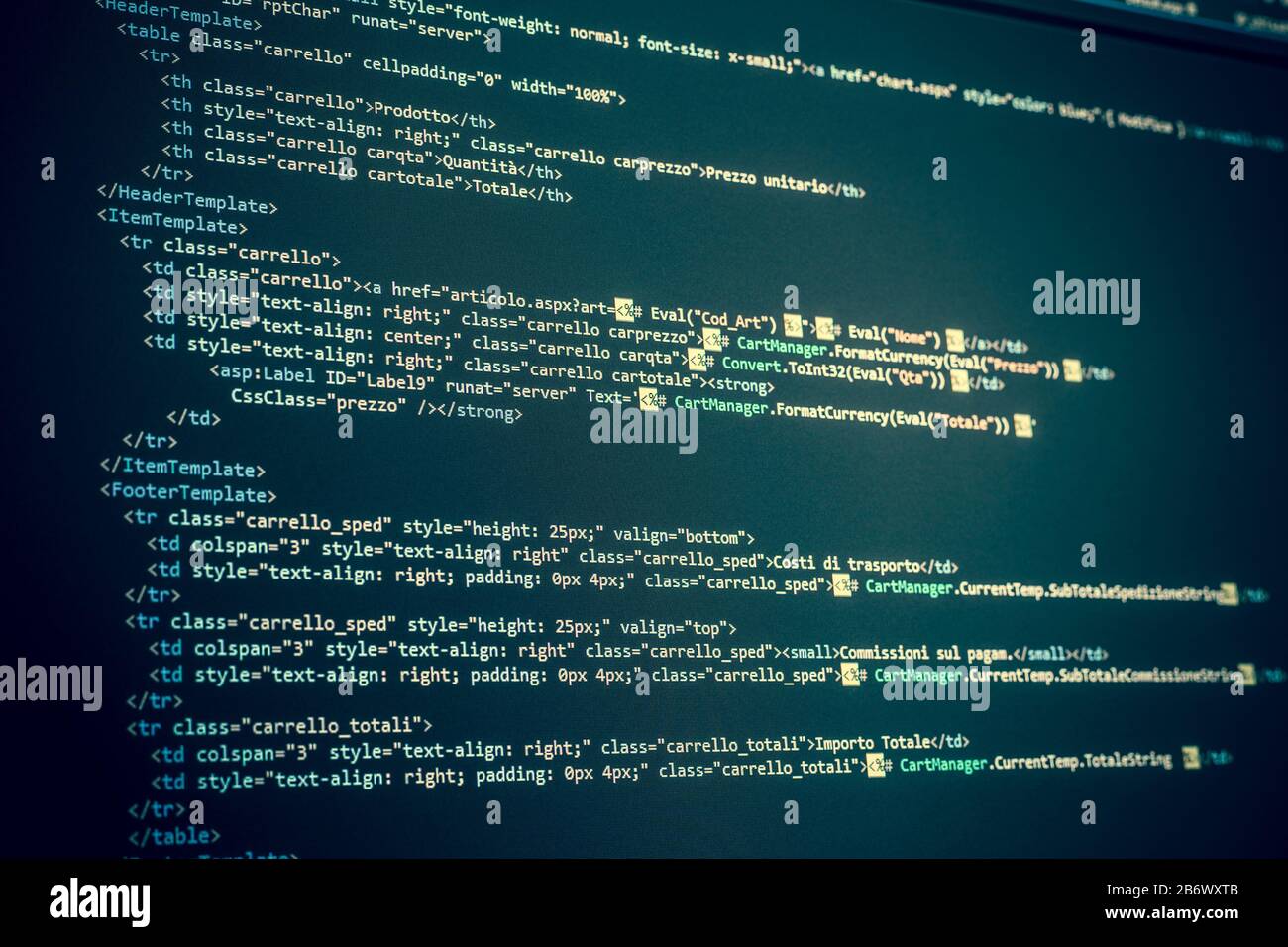 Code Display in the Monitor Stock Photo - Alamy