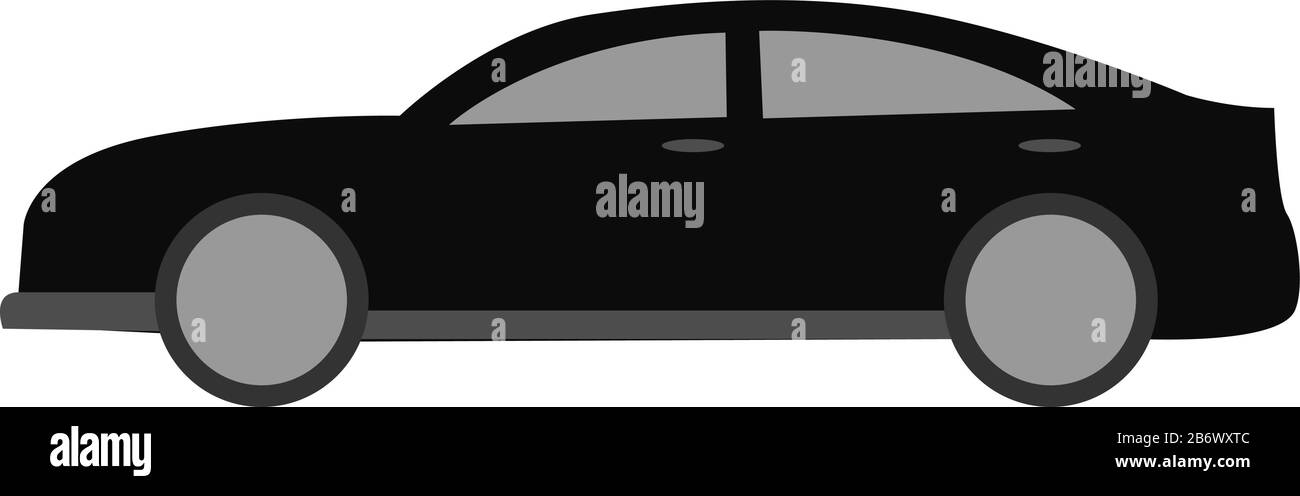 Black car, illustration, vector on white background Stock Vector Image ...
