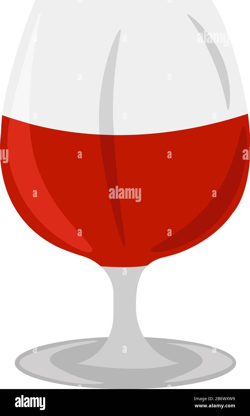 Glass of wine, illustration, vector on white background Stock Vector ...