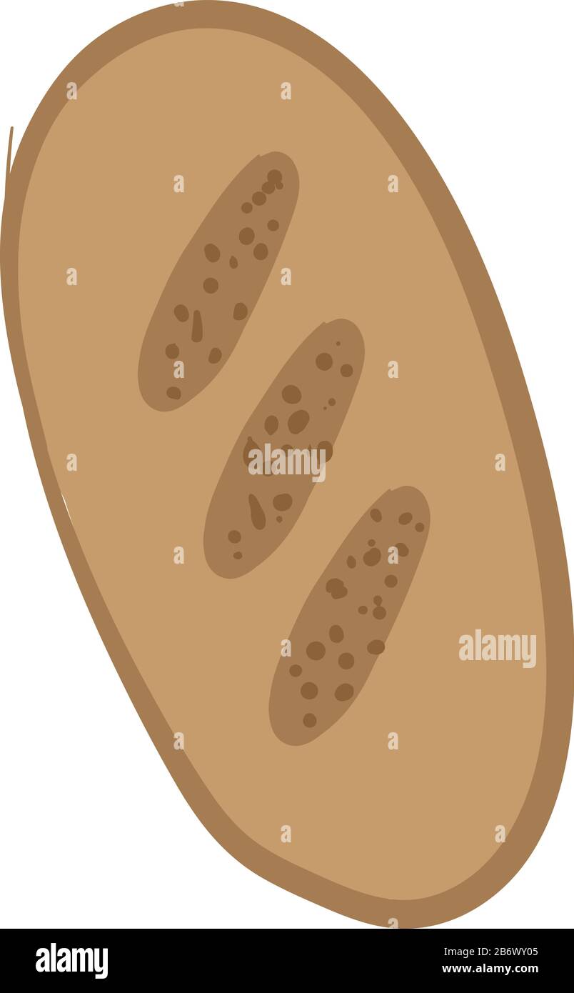 Long bread, illustration, vector on white background Stock Vector Image ...
