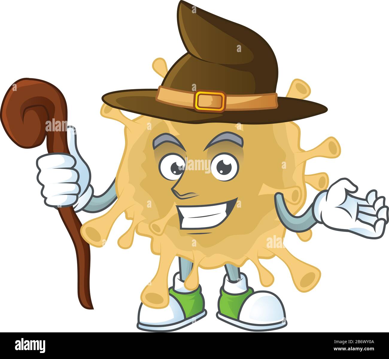 sweet and tricky Witch coronavirus particle cartoon character Stock ...