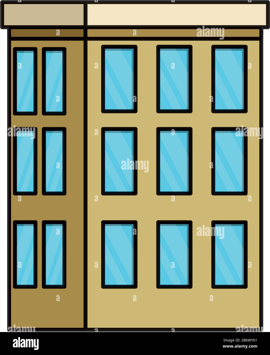 building with windows isolated icon Stock Vector Image & Art - Alamy