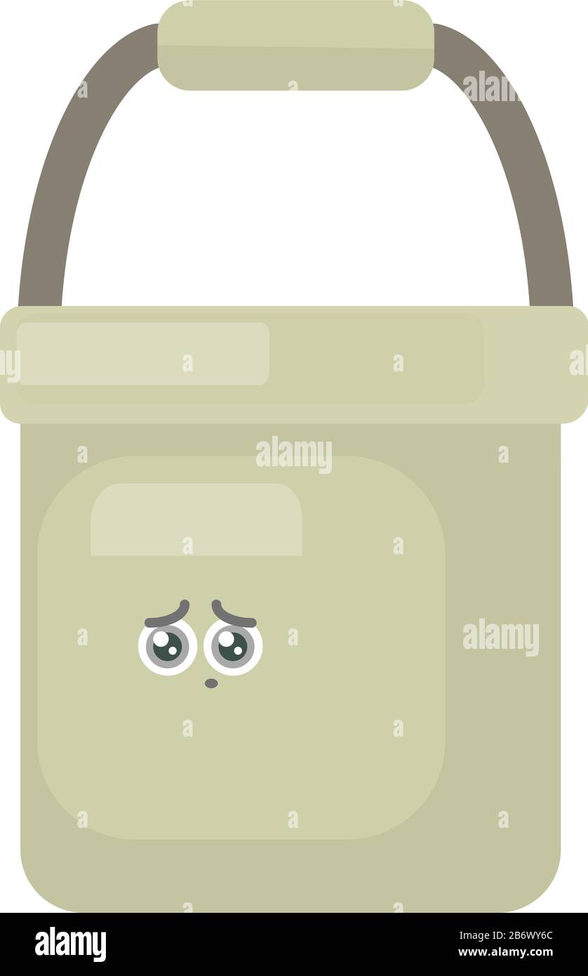 Sad bucket, illustration, vector on white background Stock Vector Image ...