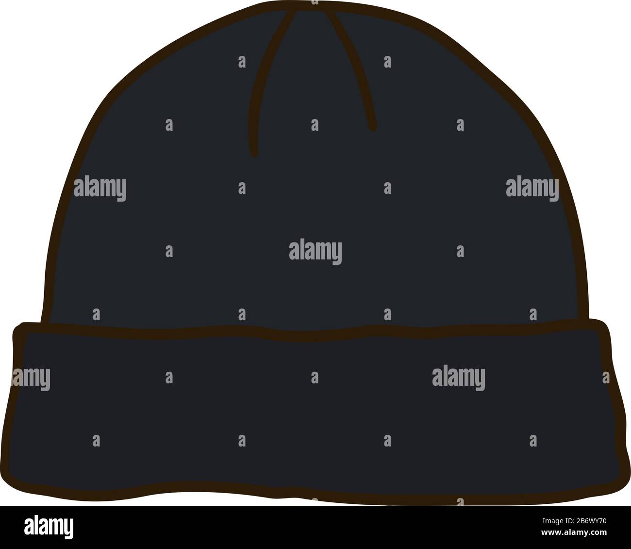 Black winter hat, illustration, vector on white background Stock Vector ...