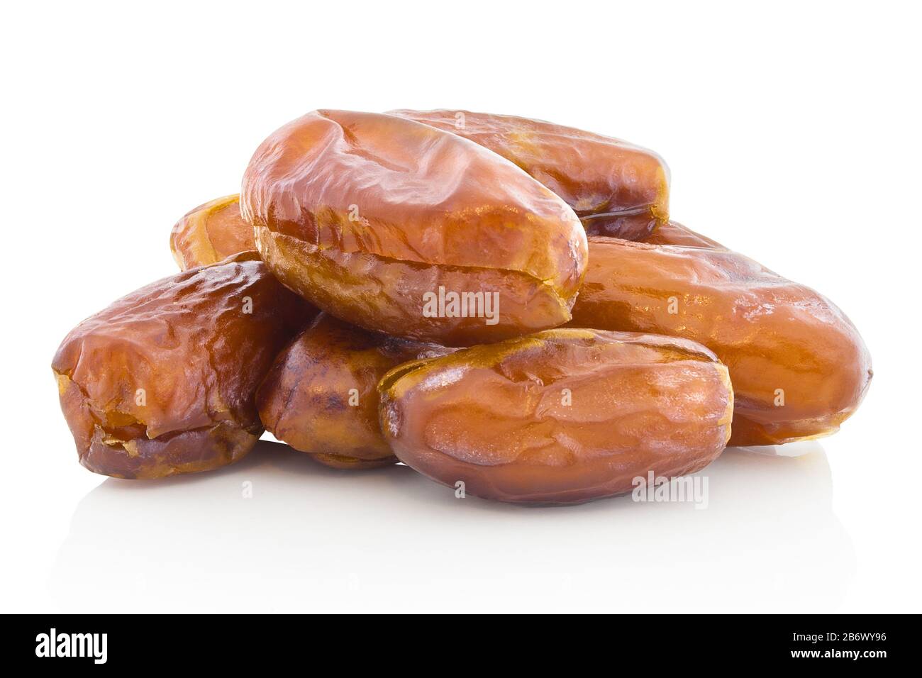 A pile of dried dates without stone. Isolated on white background with ...