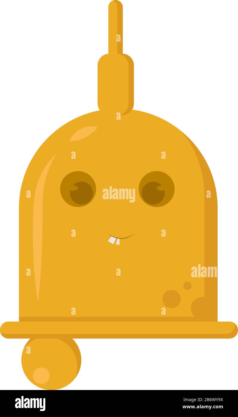 Yellow bell, illustration, vector on white background Stock Vector ...