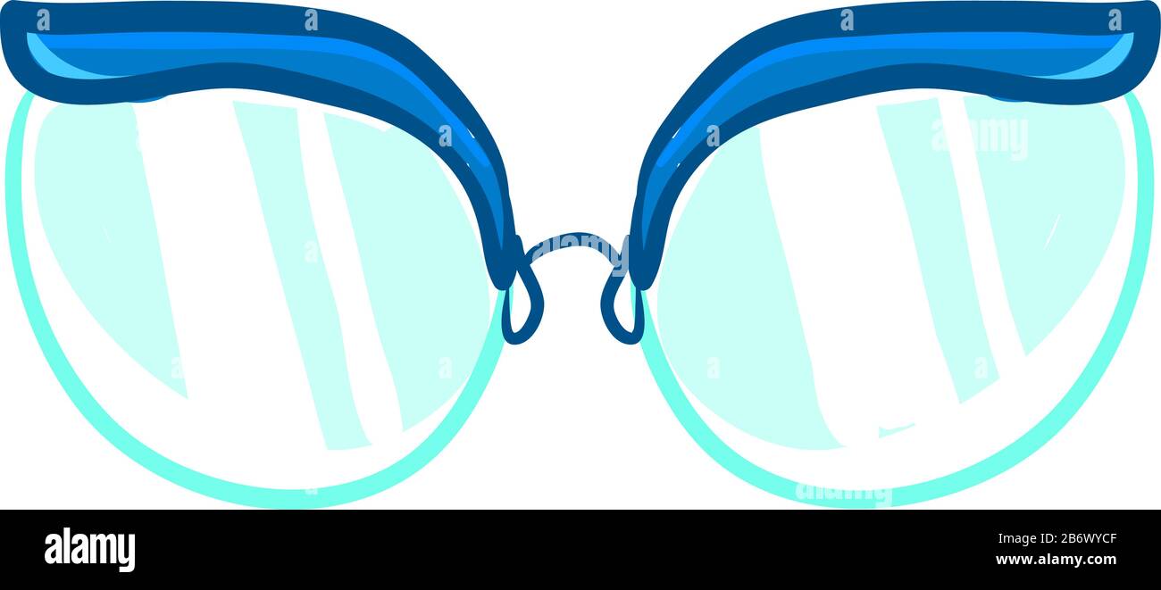 Blue glasses, illustration, vector on white background Stock Vector ...