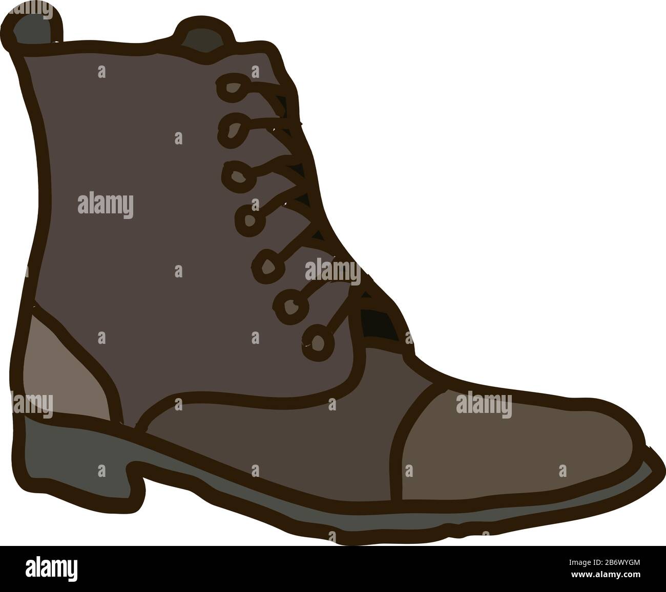 Brown boot, illustration, vector on white background Stock Vector Image ...