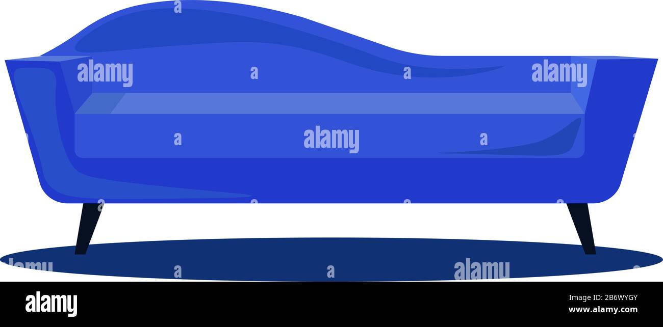 Blue sofa, illustration, vector on white background Stock Vector Image ...