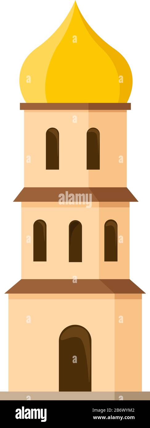 Building with yellow roof, illustration, vector on white background ...