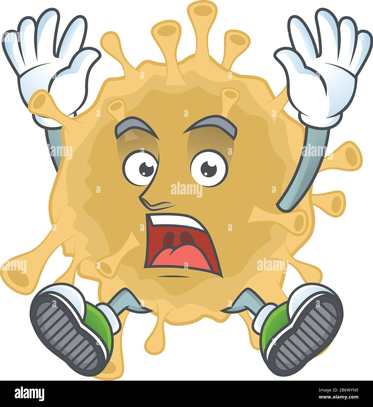 A stunning coronavirus particle cartoon character with happy face Stock ...