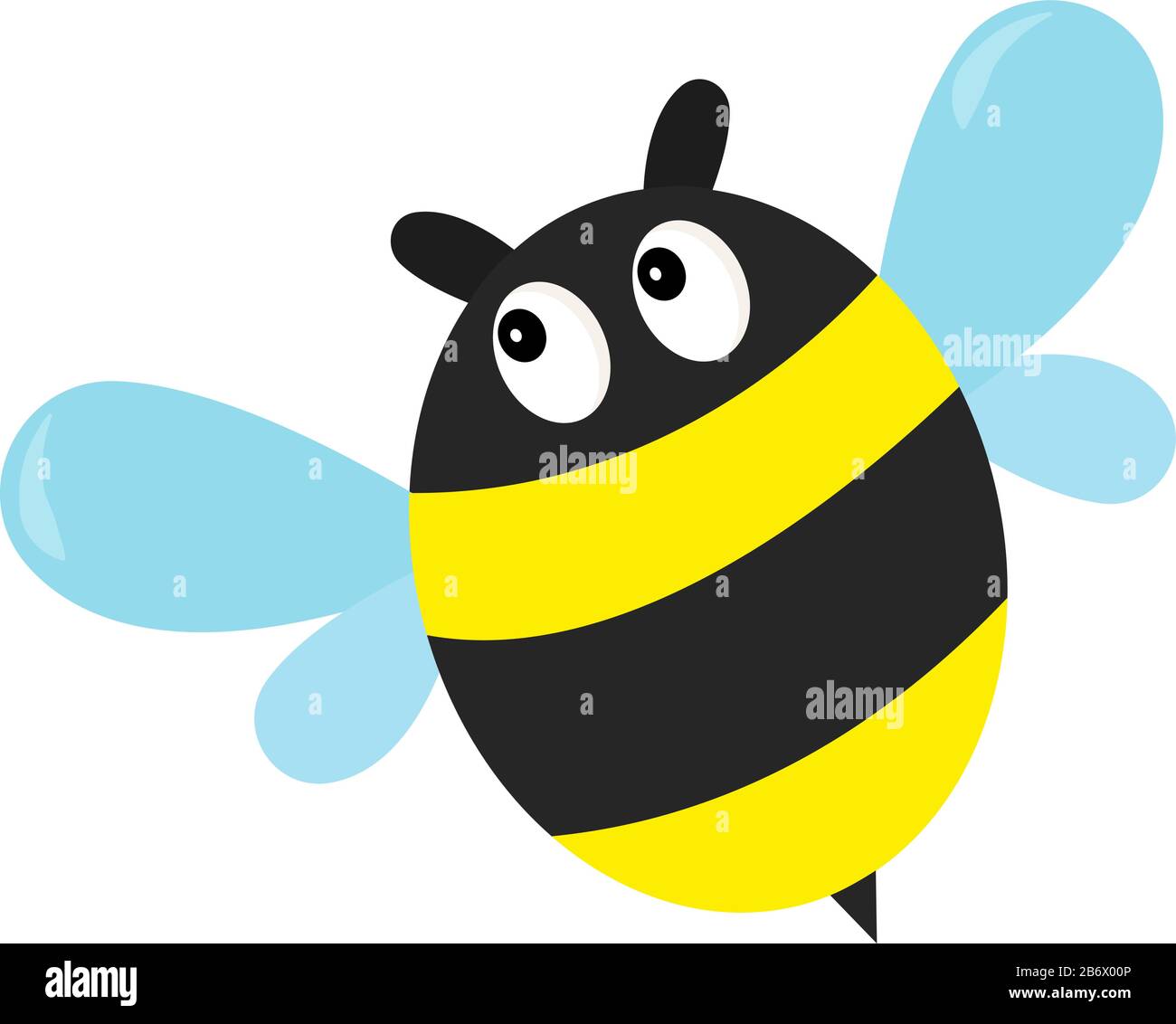 Fat bee, illustration, vector on white background Stock Vector Image ...