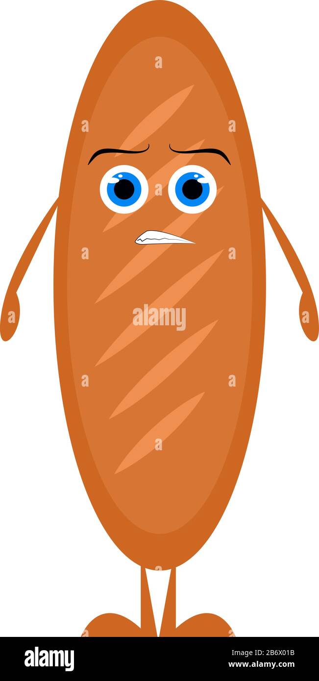 Angry bread, illustration, vector on white background Stock Vector ...