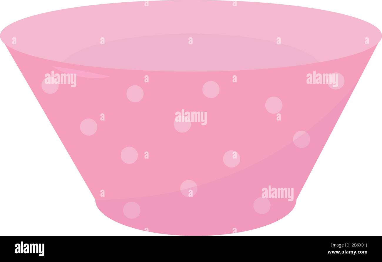 Pink bowl, illustration, vector on white background Stock Vector Image ...