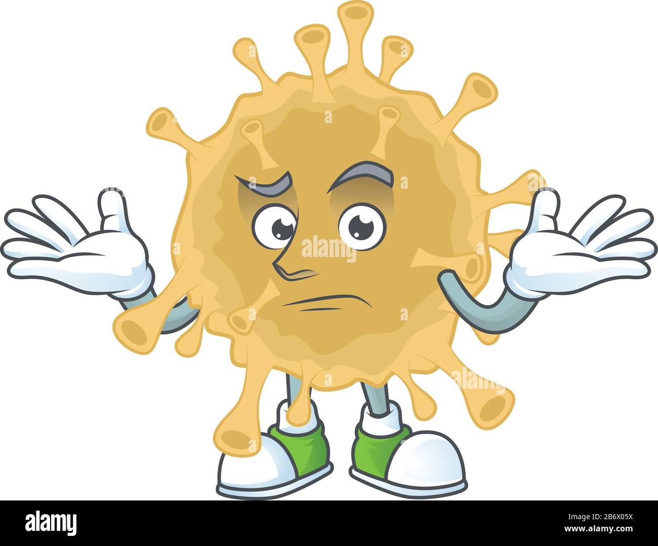 A picture of smirking coronavirus particle cartoon character design ...