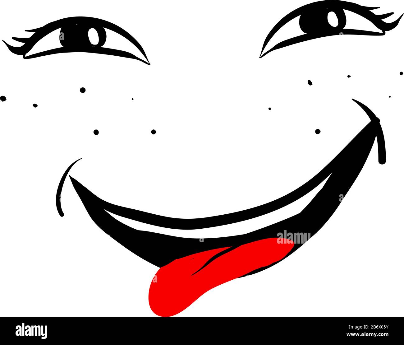 Silly face, illustration, vector on white background Stock Vector Image ...