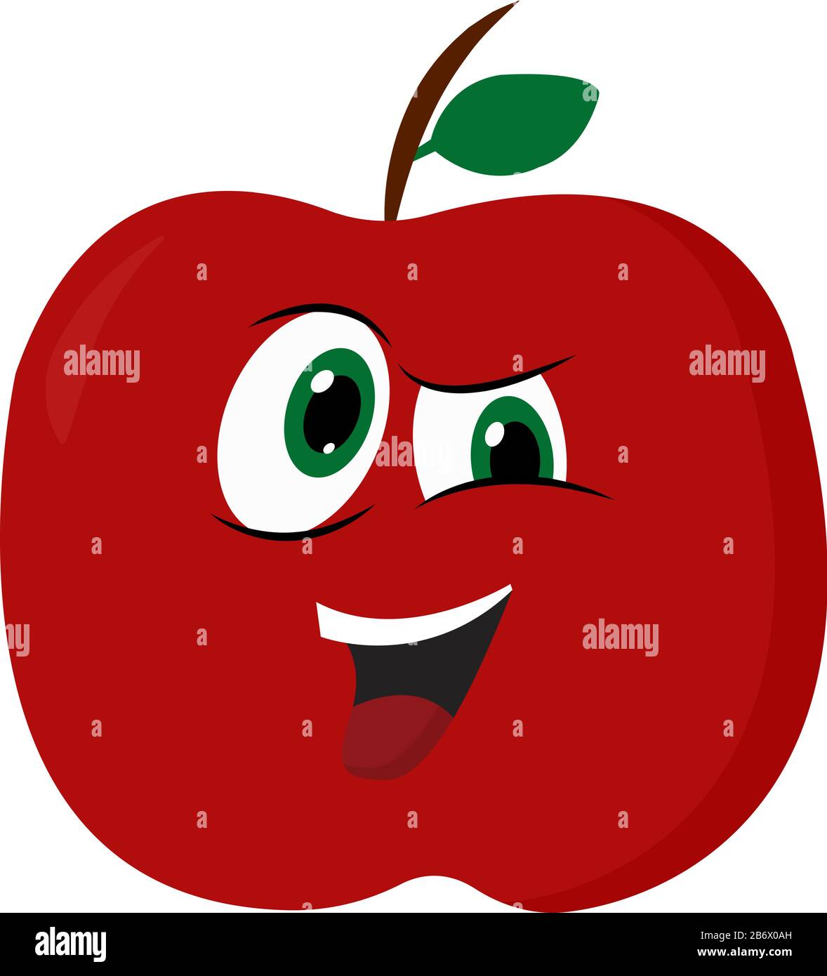 Red apple, illustration, vector on white background Stock Vector Image ...