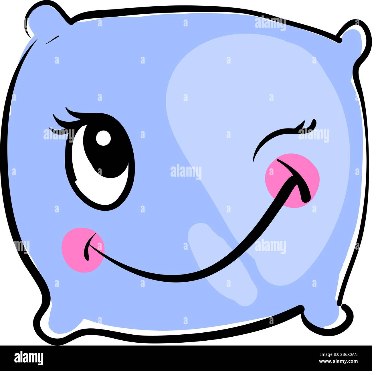 Blue pillow, illustration, vector on white background Stock Vector ...