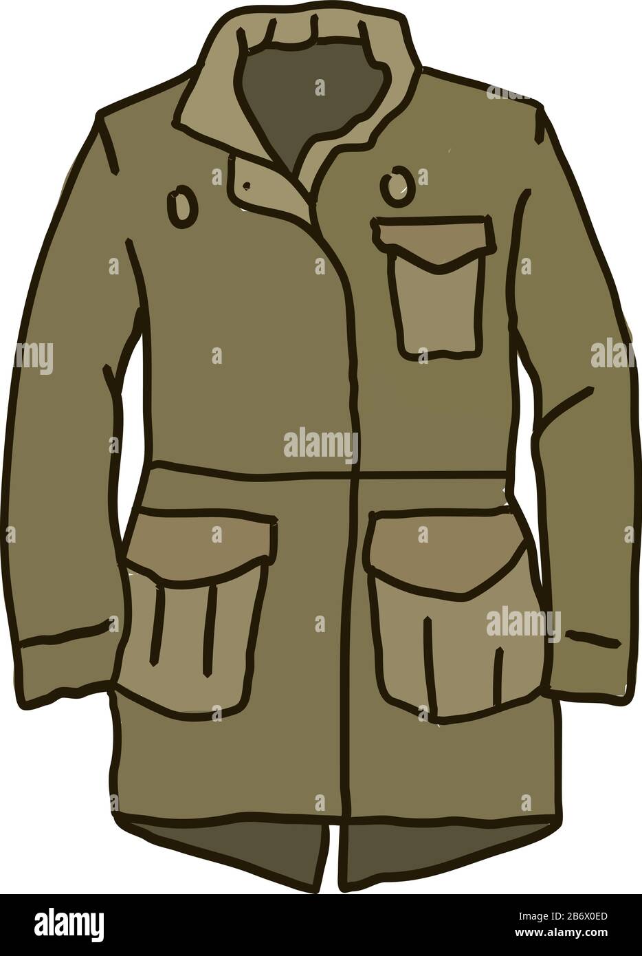 Army jacket, illustration, vector on white background Stock Vector ...