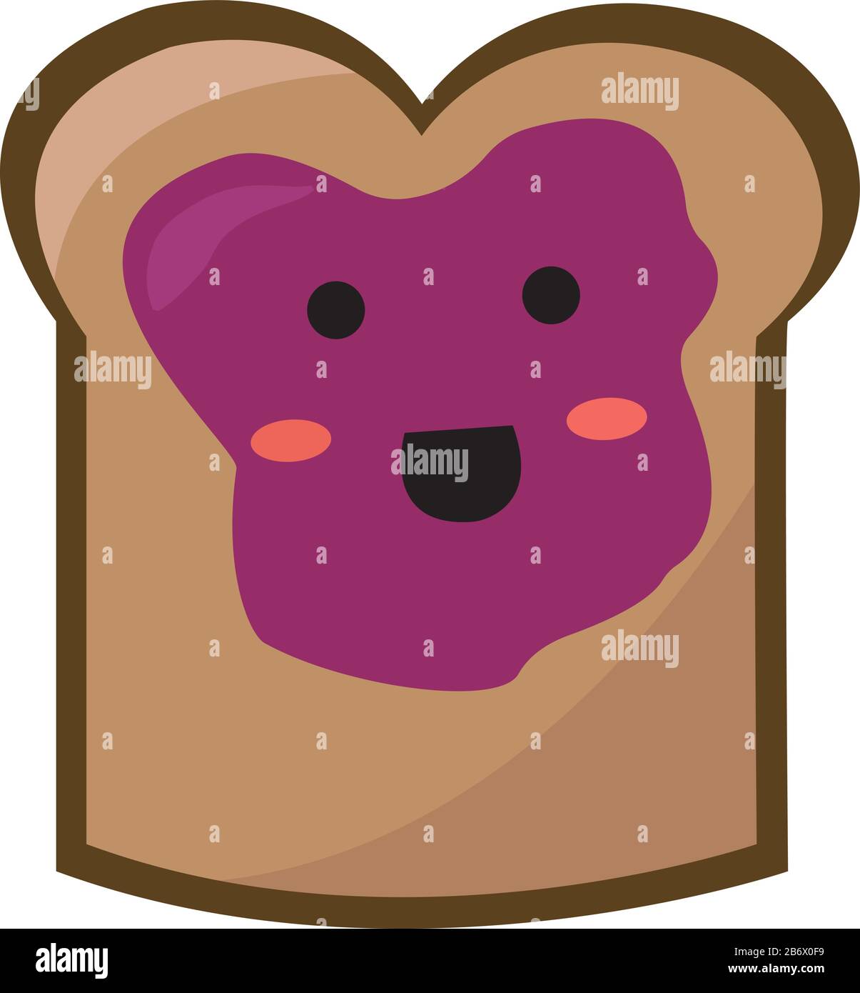 Bread with jam, illustration, vector on white background Stock Vector ...