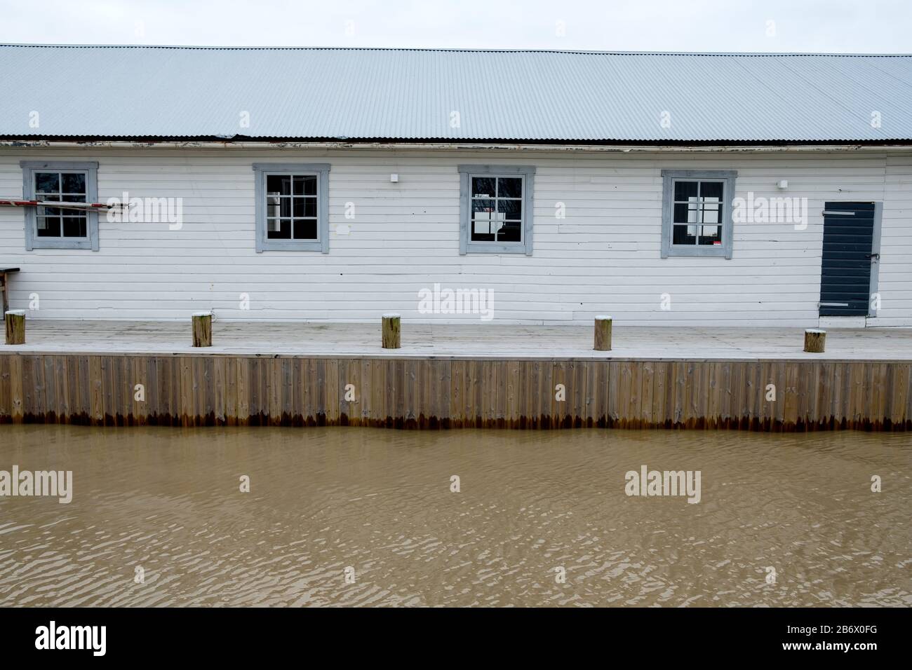Old wooden port warehouse by the sea Stock Photo - Alamy