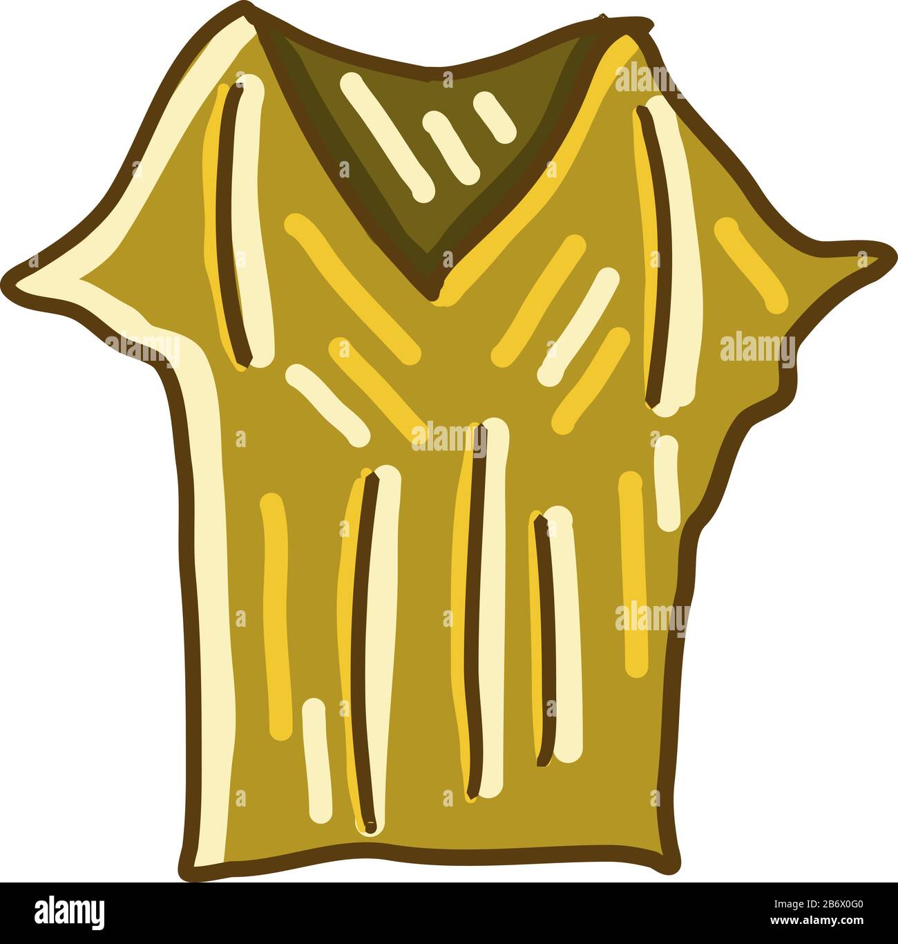 Yellow shirt, illustration, vector on white background Stock Vector ...