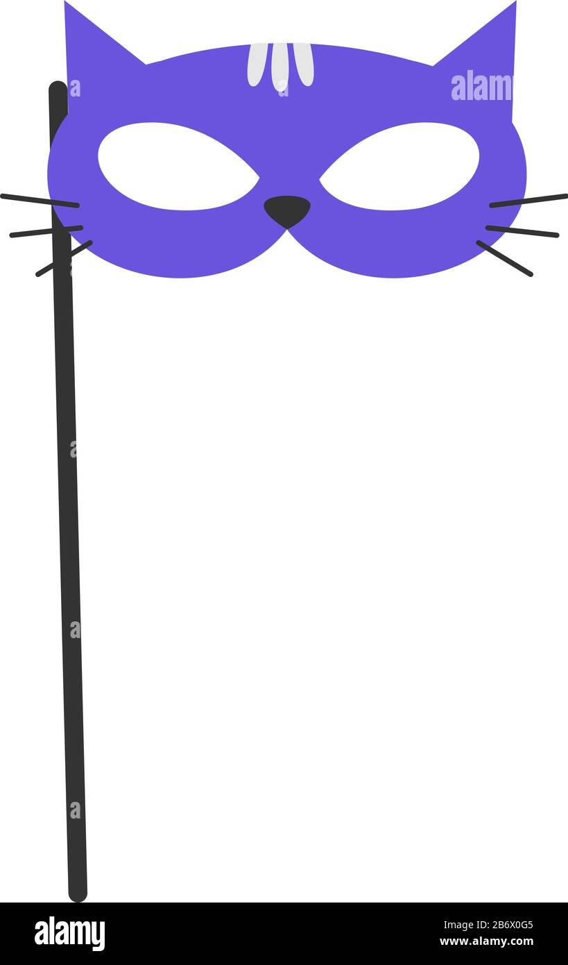 Purple mask, illustration, vector on white background Stock Vector ...