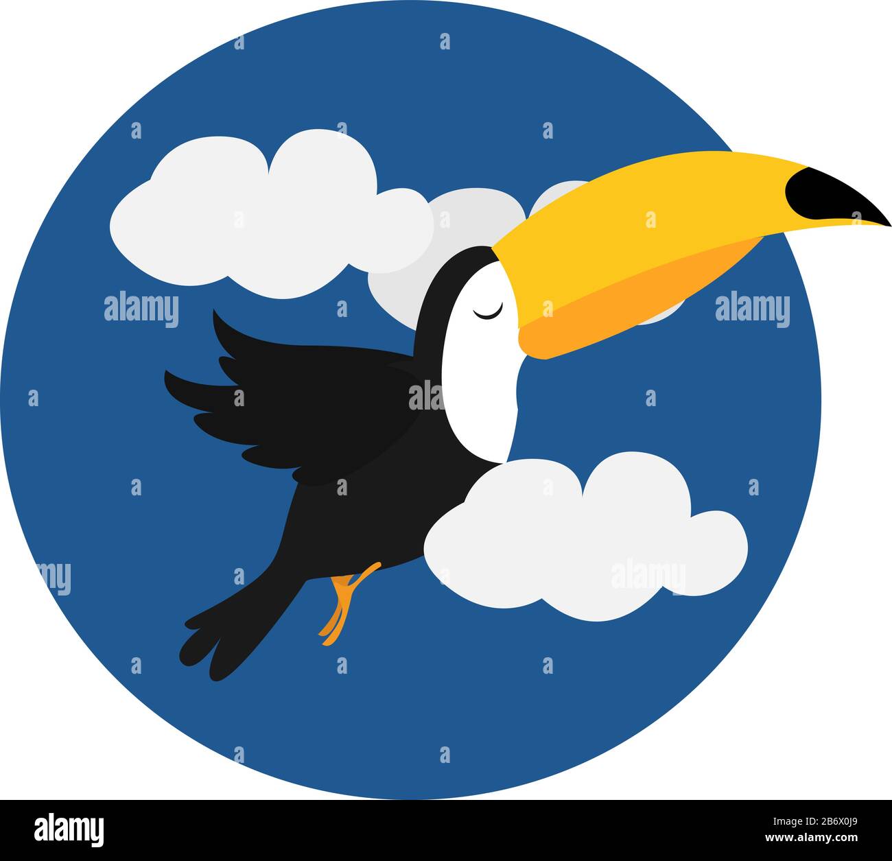 Flying bird, illustration, vector on white background Stock Vector ...