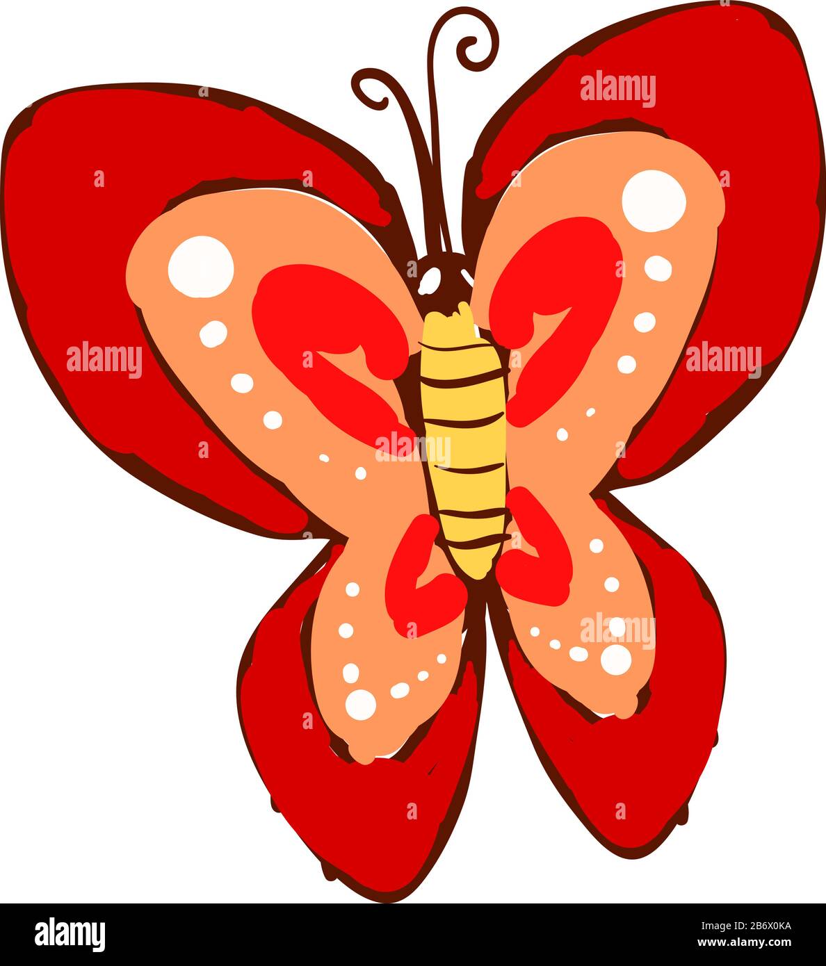 Orange butterfly, illustration, vector on white background Stock Vector ...