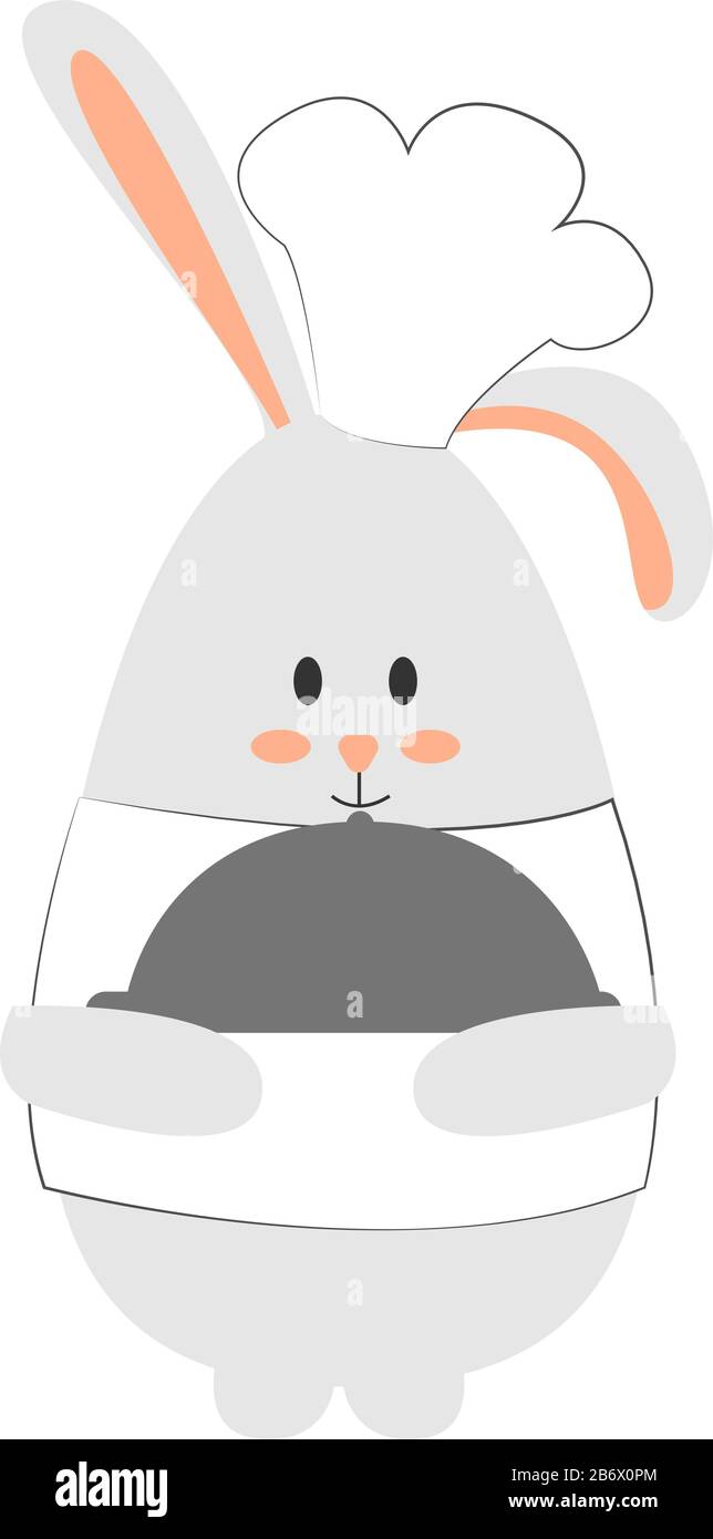 Bunny chef, illustration, vector on white background Stock Vector Image ...