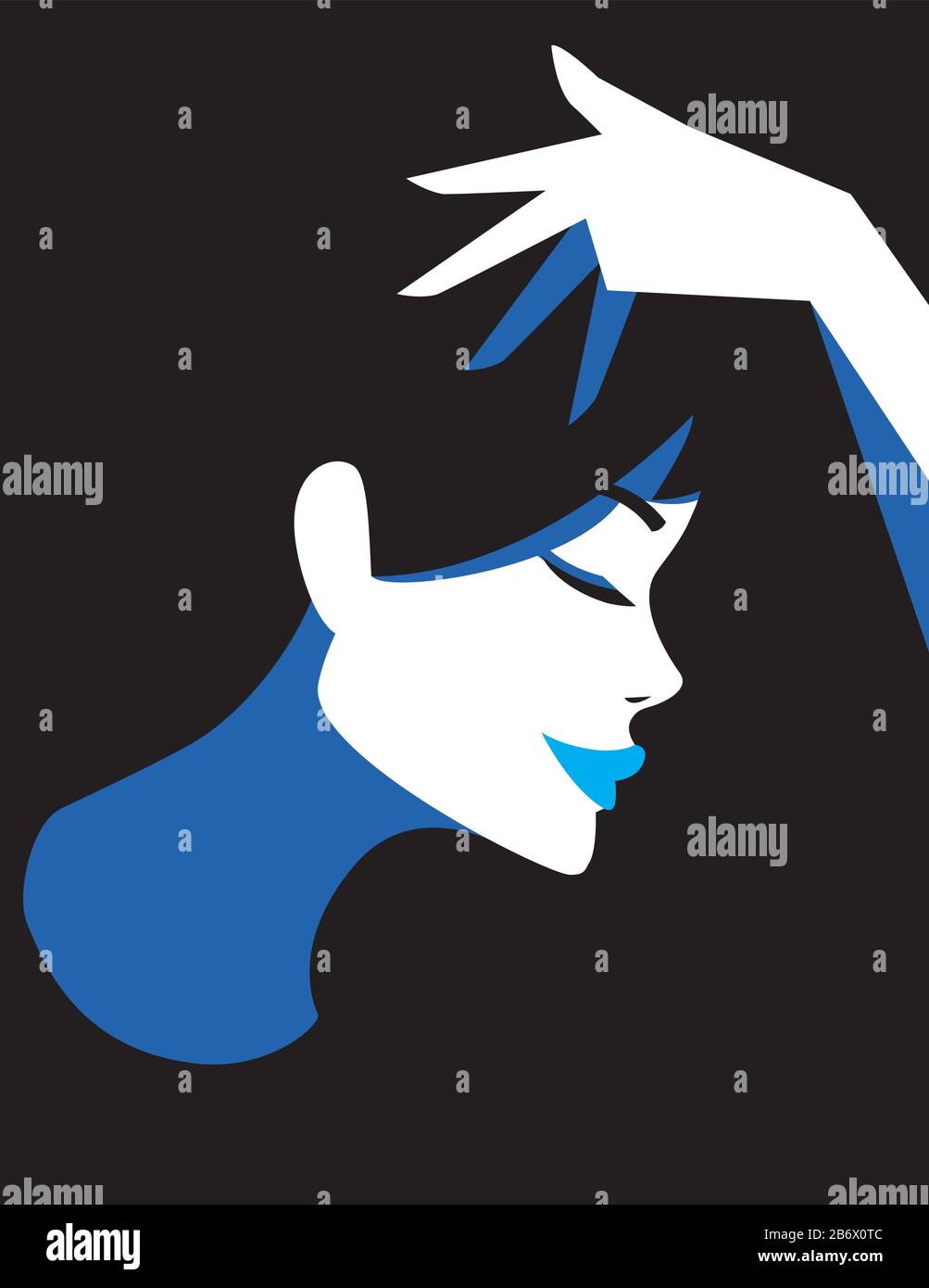 portrait of abstract young woman vector illustration design Stock ...