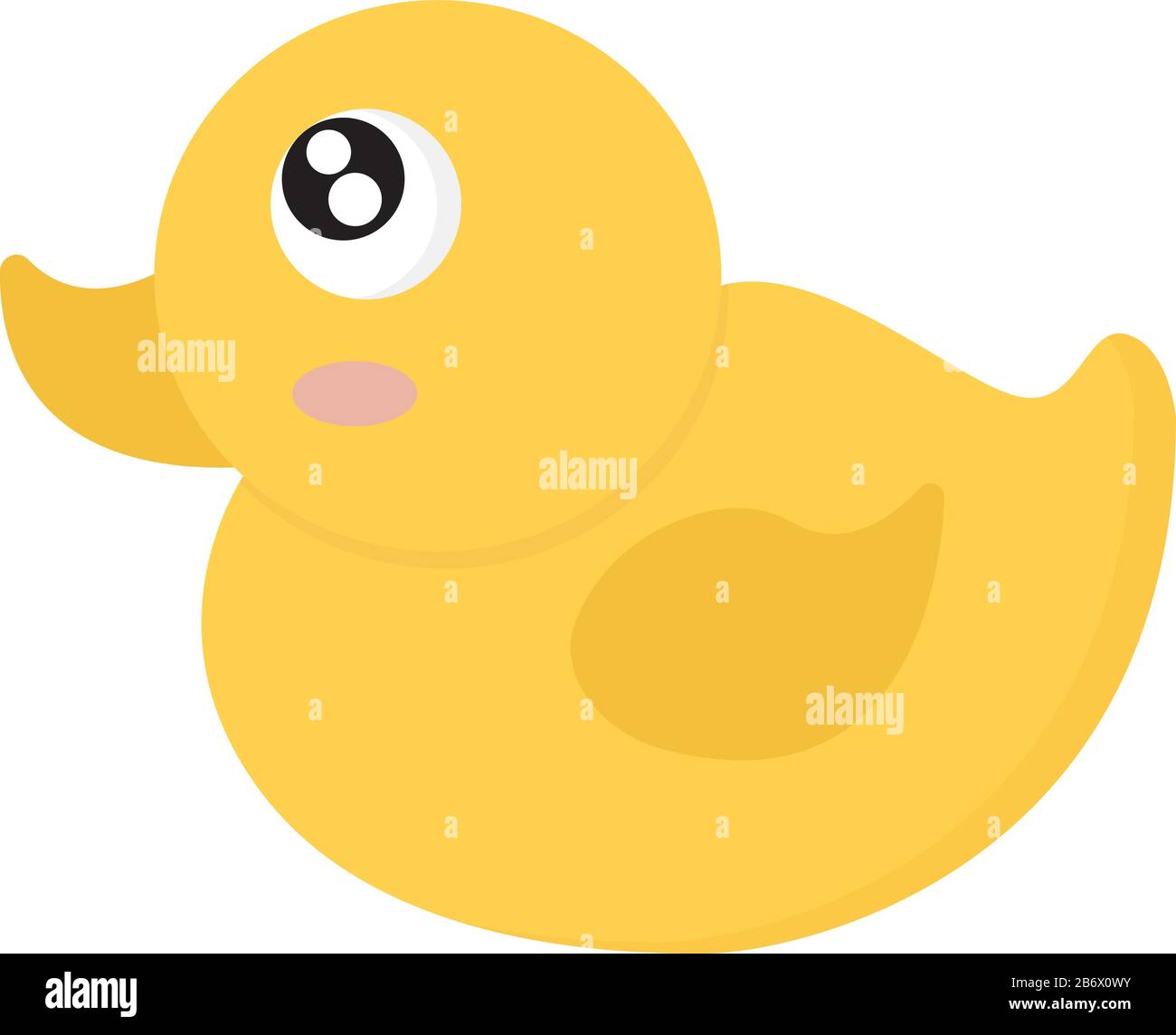 Yellow Rubber Duck Illustration Vector On White Background Stock