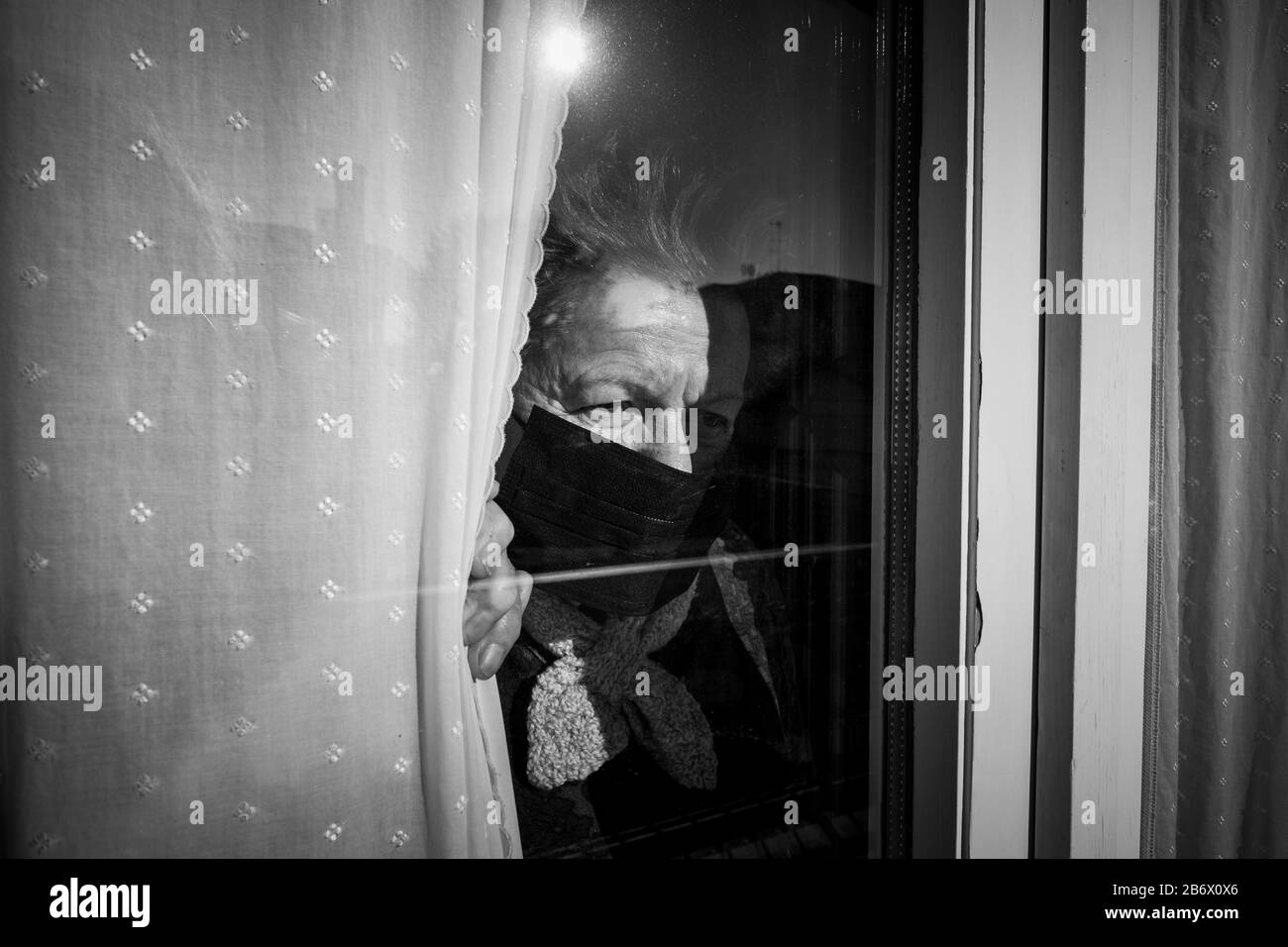 Woman locked house Black and White Stock Photos & Images - Alamy