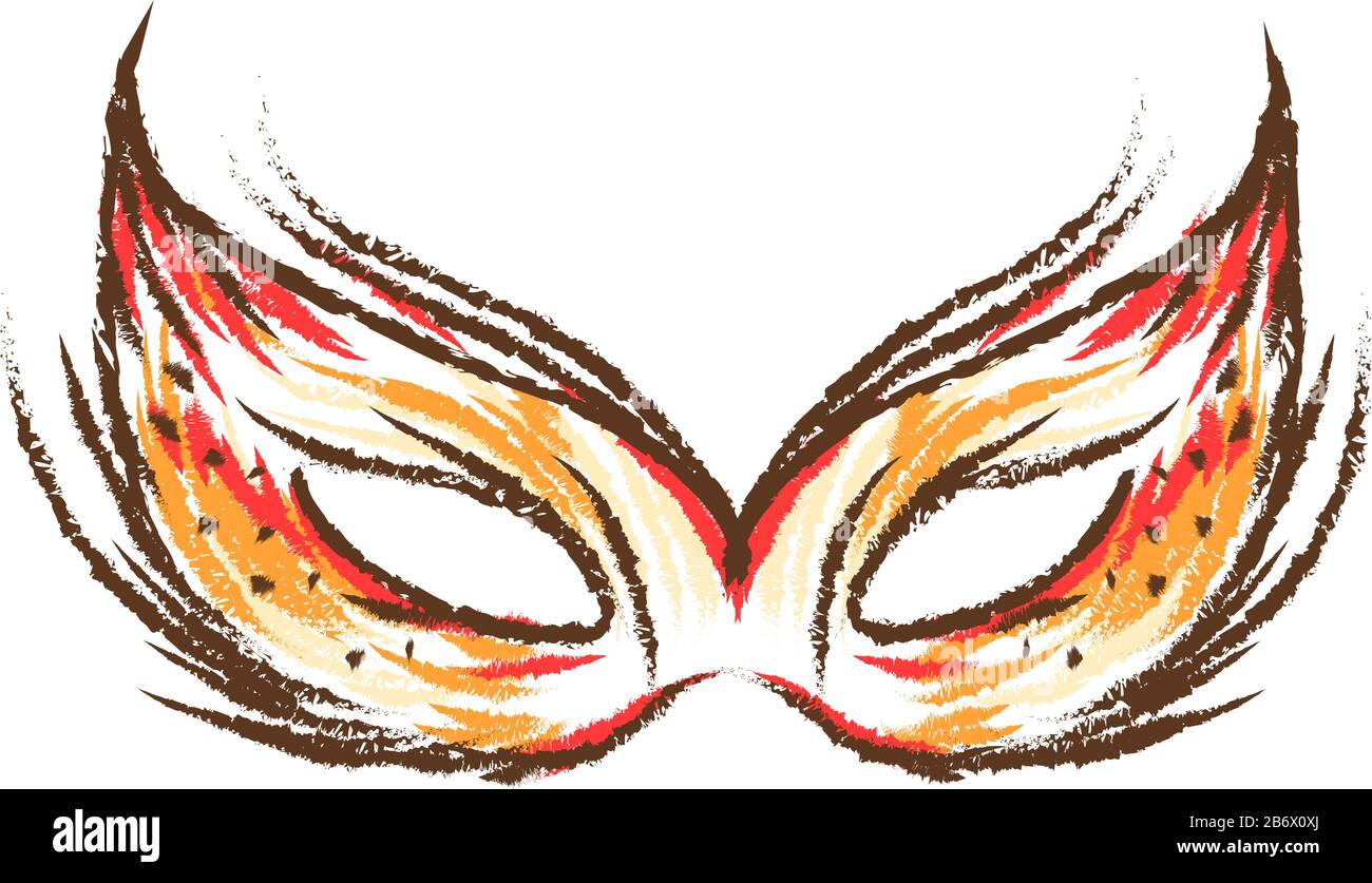 Carnival mask, illustration, vector on white background Stock Vector ...