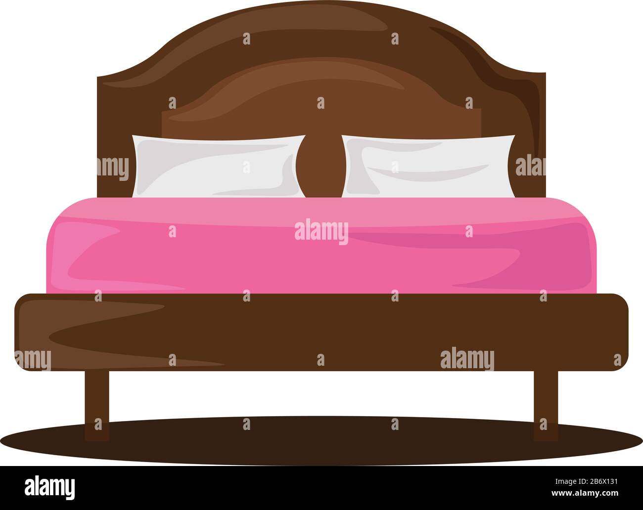Big bed, illustration, vector on white background Stock Vector Image ...